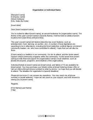 Fillable Online Invitation Letter Charity Event. Invitation Letter ...