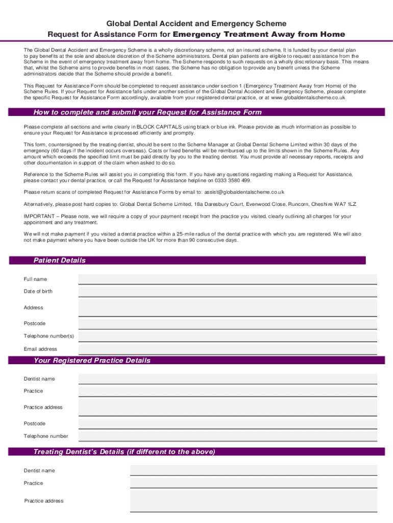 Fillable Online Request-for-Assistance-Form-for-Emergency-Treatment ...