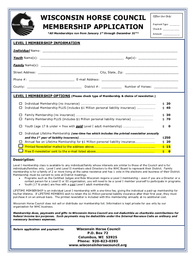 Fillable Online WHC Level II Online Membership Application Form Fax Email Print - pdfFiller