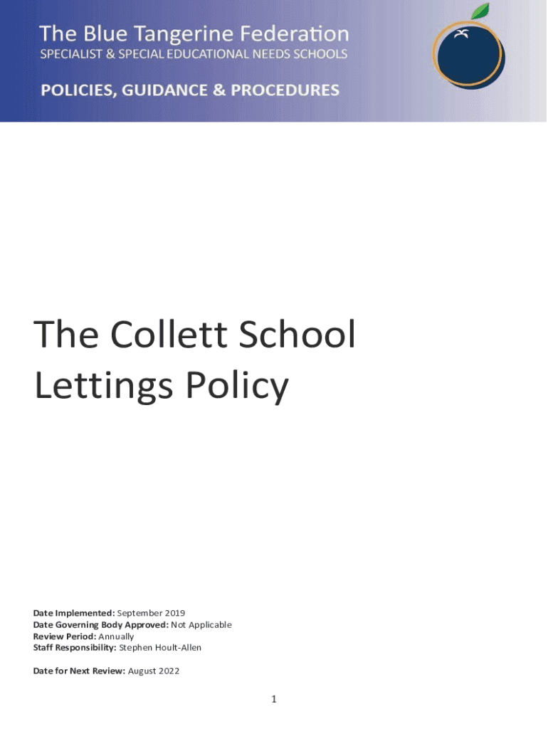 Fillable Online The Collett School - The Blue Tangerine Federation Fax ...