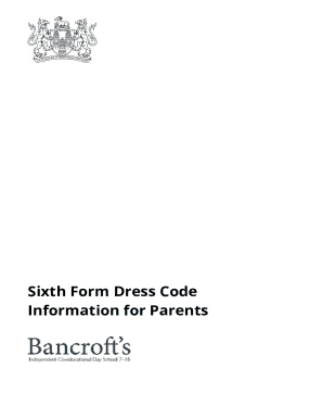 Fillable Online Sixth Form Dress Code Information for Parents Fax Email Print - pdfFiller