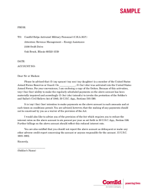 Fillable Online ComEd Sample Letter to Revenue Management (CHAMP ...