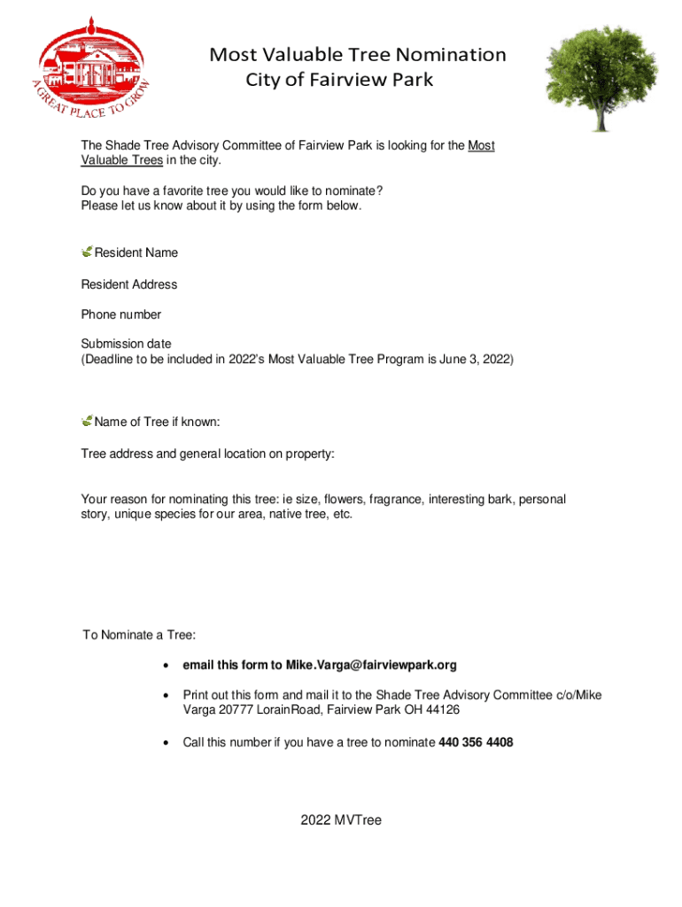 Fillable Online MVT nominating form 2021 Fax Email Print - pdfFiller