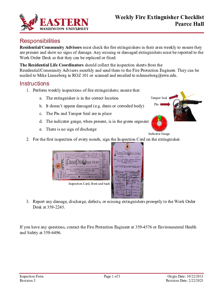 Fillable Online Fire Extinguisher Inspection Checklist Fax Email Print ...