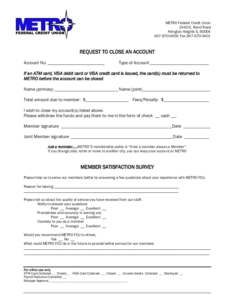Fillable Online Request to close account.doc Fax Email Print - pdfFiller