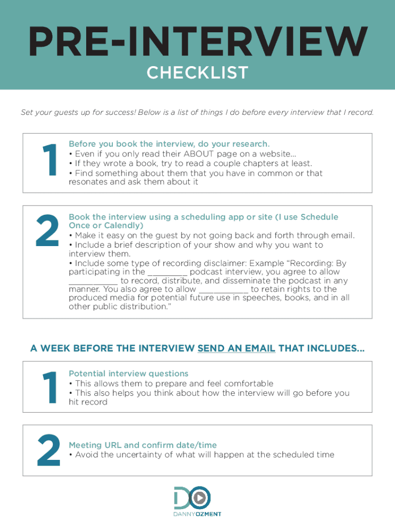 Fillable Online 15 Things You Should Do Before an Interview (Plus Tips ...