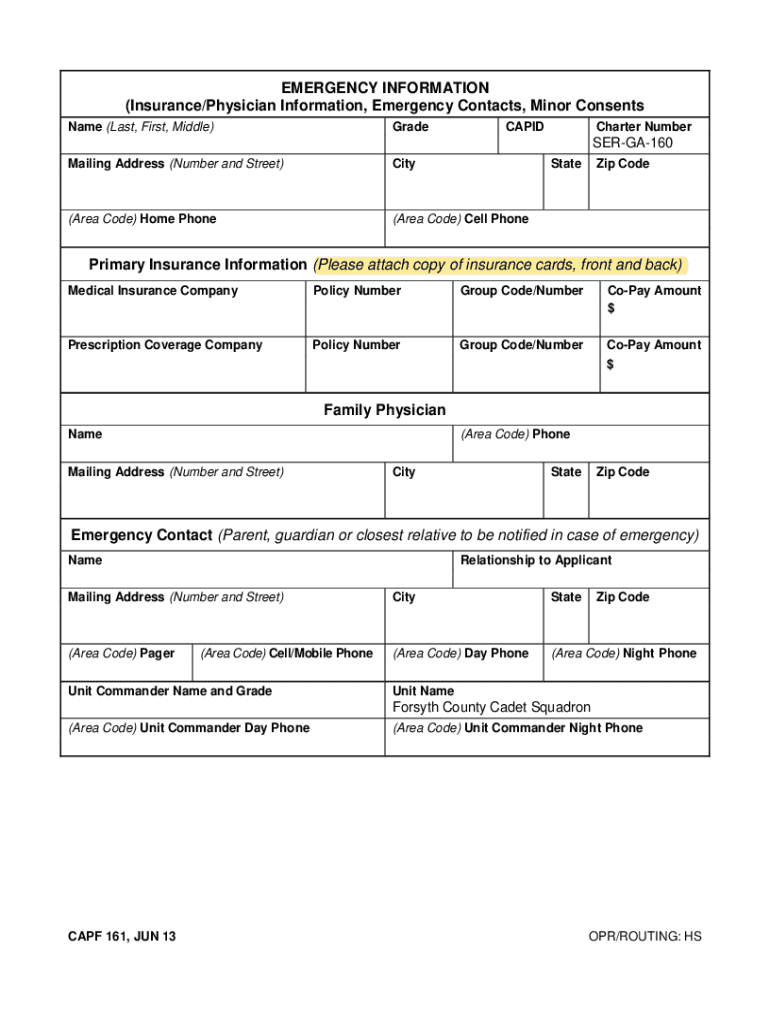 Fillable Online Emergency contact information Definition Fax Email ...