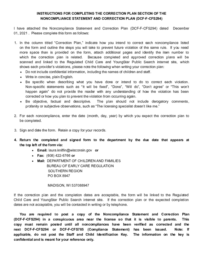 Fillable Online Writing Acceptable Plans of Correction DAHS Facilities Fax Email Print - pdfFiller