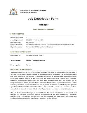 Fillable Online Job Description Form (JDF) Level 7 template. A template ...