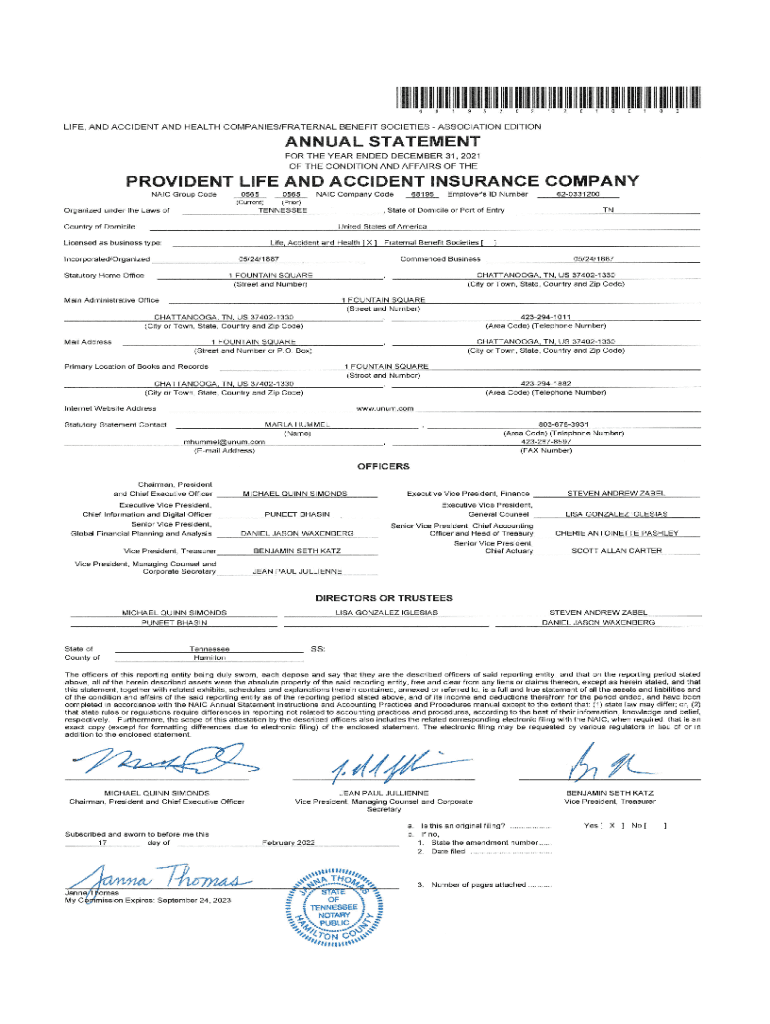 Fillable Online provident life and accident insurance company Fax Email ...