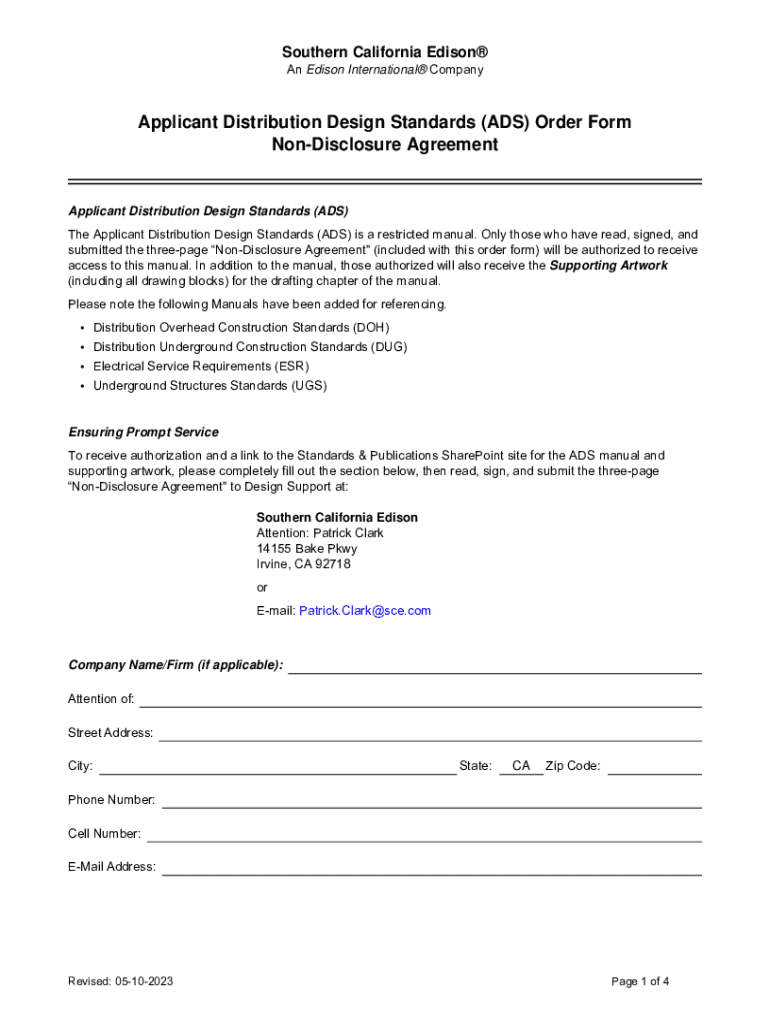 Fillable Online Applicant Distribution Design Standards (ADS) Order ...