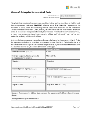 Fillable Online dev hel Microsoft Enterprise Services Work Order - Dev ...