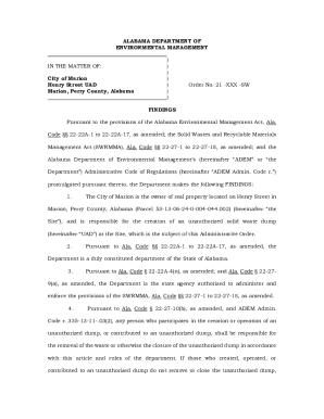 Fillable Online adem alabama Alabama Department of Environmental ...