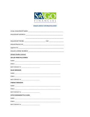 Fillable Online Dealertrack Contact Form Fax Email Print - pdfFiller
