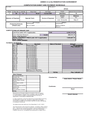 Fillable Online COMPUTATION SHEET AND PAYMENT SCHEDULE Fax Email Print ...