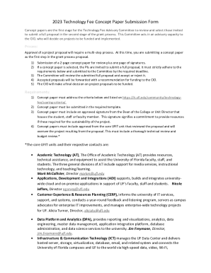 Fillable Online 2023 Technology Fee Concept Paper Submission Form Fax ...