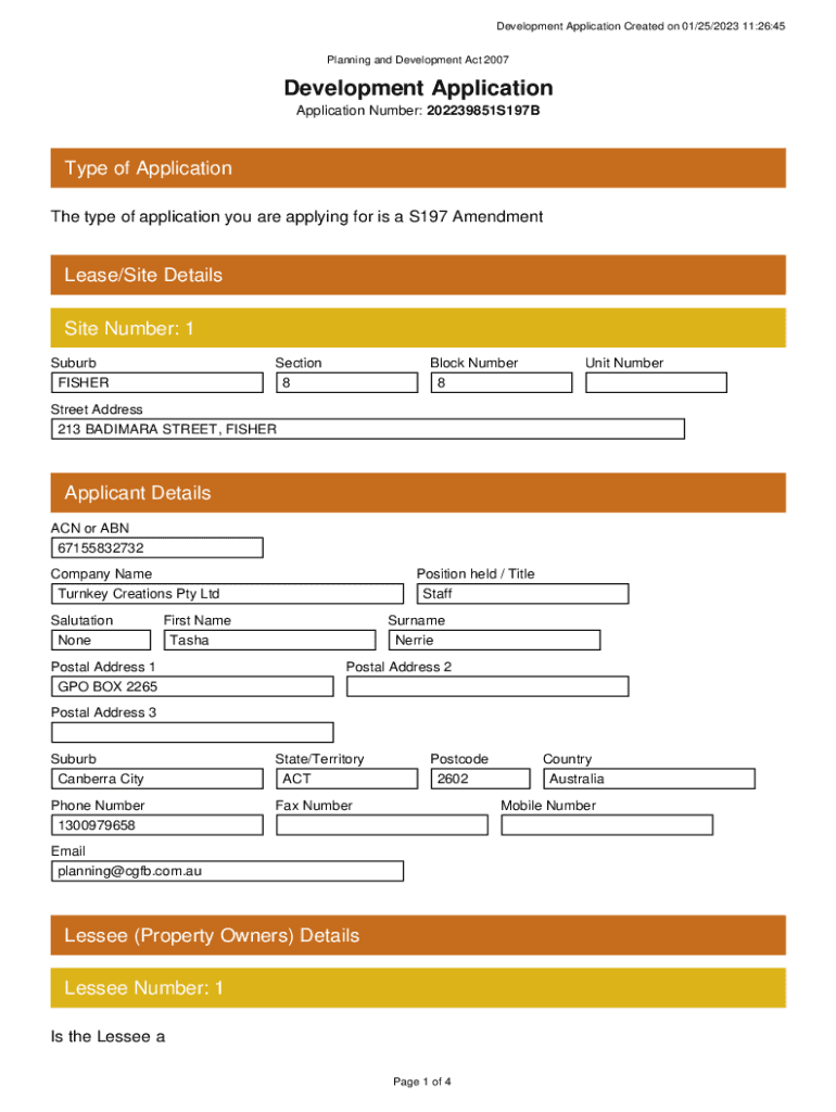 Fillable Online Planning and Development Application Fax Email Print ...