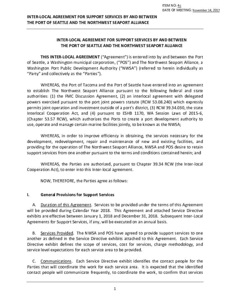 Fillable Online Attachment 4c Northwest Seaport Alliance support ...