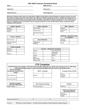 Fillable Online 21-22 Scheduling Sheet Fax Email Print - pdfFiller