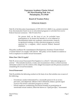Fillable Online Policy Against Title IX Sexual Harassment Fax Email ...