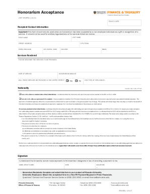 Fillable Online finance princeton Honorarium: Definition and Tax ...