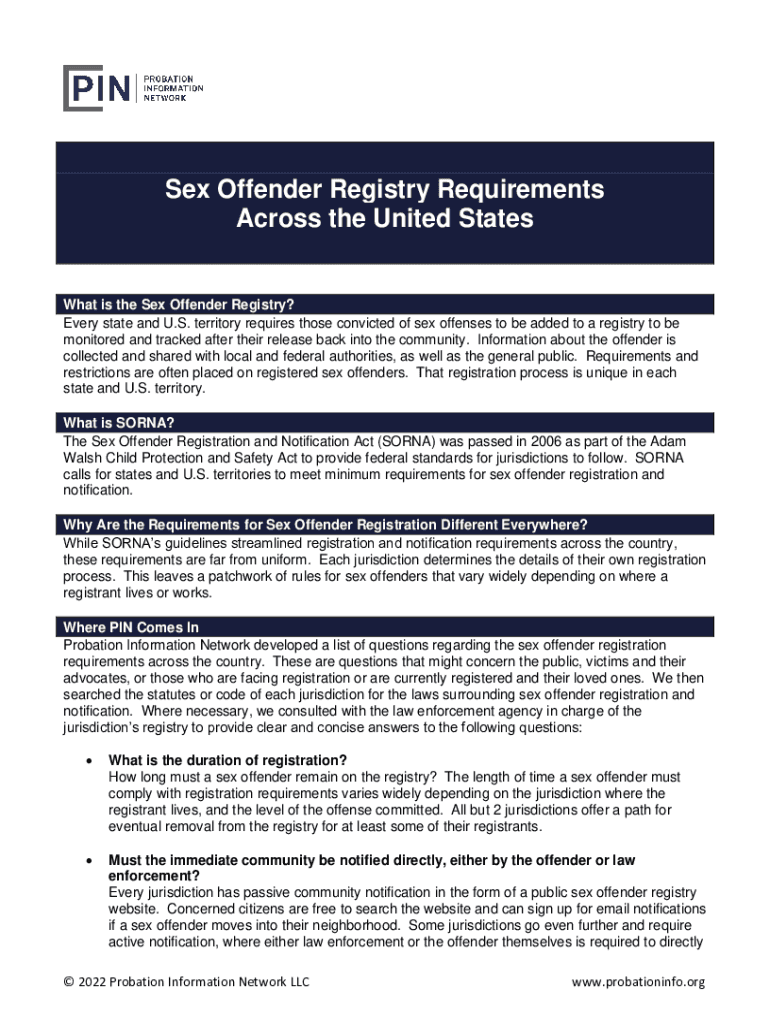 Fillable Online Sex Offender Registries In The United States Fax Email Print Pdffiller