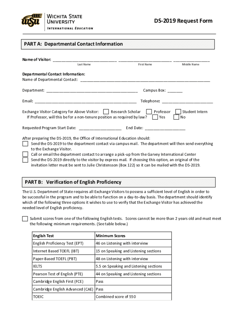 Fillable Online DS-2019 - Application form for J-1 visa Fax Email Print ...