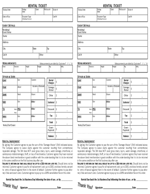 Fillable Online rental ticket Fax Email Print - pdfFiller