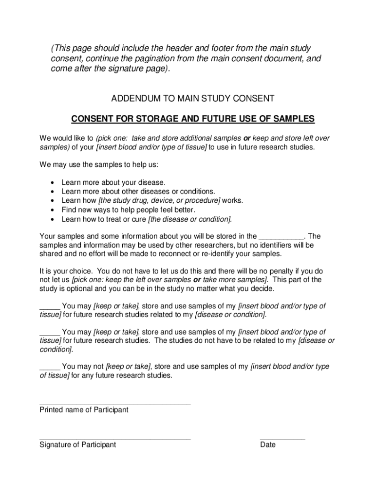 Fillable Online 1. Header of the consent form 2. Footer of the ... - It ...