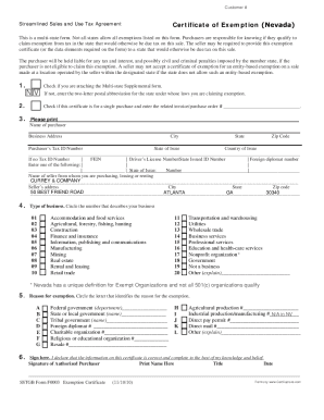 Fillable Online Certificate of Exemption (Nevada) Fax Email Print - pdfFiller