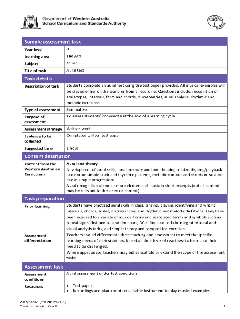 Fillable Online Sample Aural Test 2 with Answer for Trinity Exam (from ...