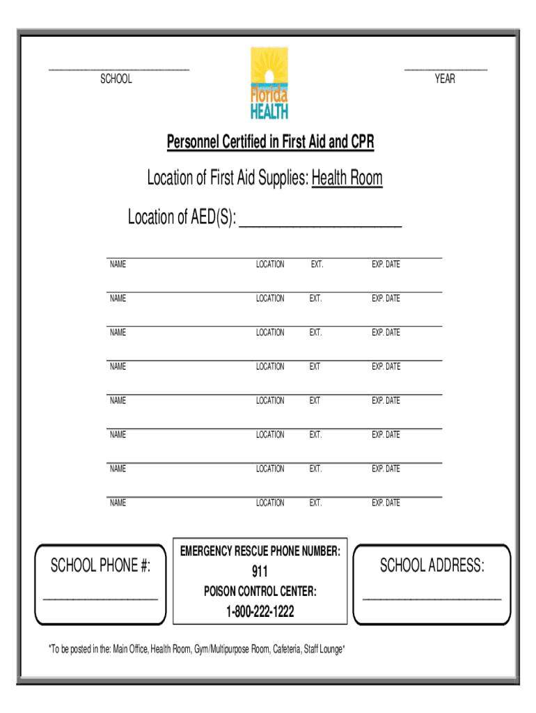 Fillable Online CPR/AED Training and AED Locations - Home ors.od.nih ...