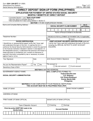 Fillable Online SSA-1199 FormsSocial Security Forms Fax Email Print - pdfFiller