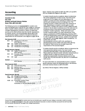 Fillable Online dept clcillinois Associate in Arts - Direct Transfer ...