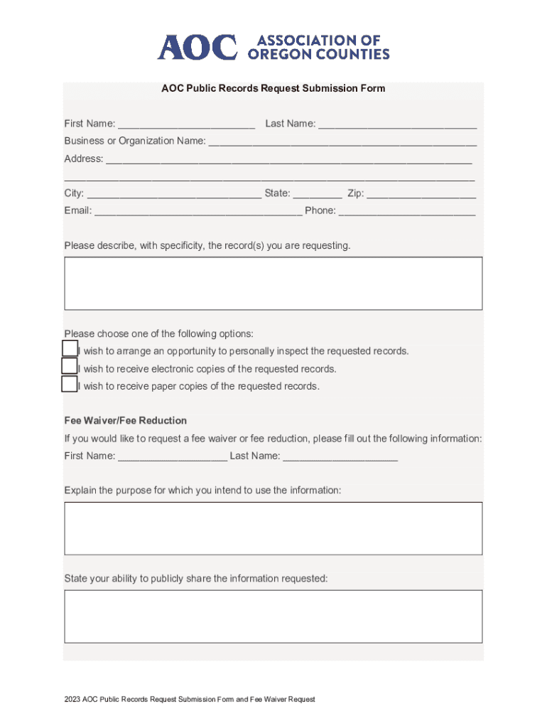 Fillable Online ORS 192.324 - Copies or inspection of public records ...
