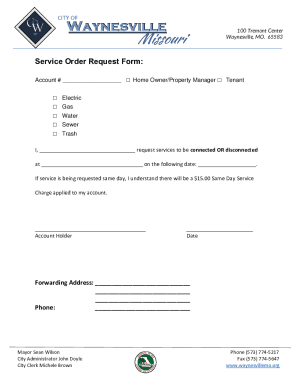 Fillable Online Service Order Request Form Fax Email Print - pdfFiller
