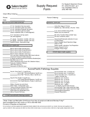 Fillable Online Free Office Supply Request Form Template Fax Email ...