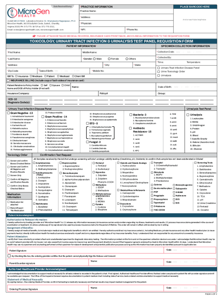 Fillable Online TOX UTI Requistion Form Fax Email Print - pdfFiller