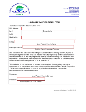 Fillable Online Landowner Authorization Form 2018 Fax Email Print ...