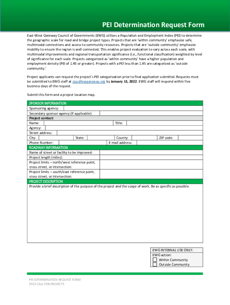 Fillable Online PEI Determination Request Form Fax Email Print - pdfFiller