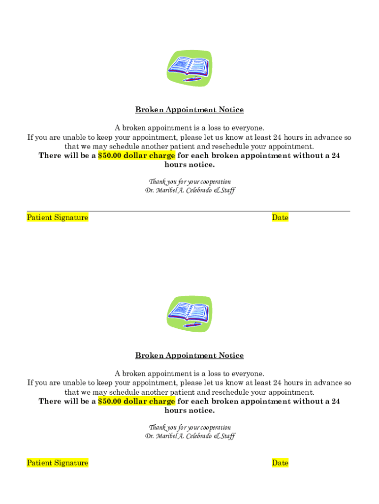 Fillable Online 10 Missed Appointment Message Templates For your ...