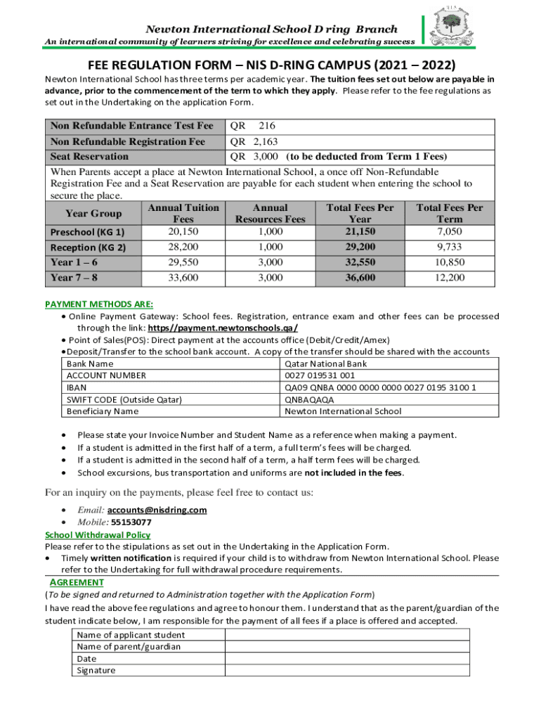 Fillable Online Application Form - Newton International School D Fax ...