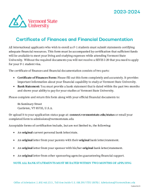 Fillable Online Required Financial Documents for International Students ...