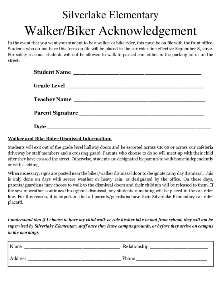 Fillable Online Grade Placement Exam FAQ's / Walker/Biker Waiver Fax ...