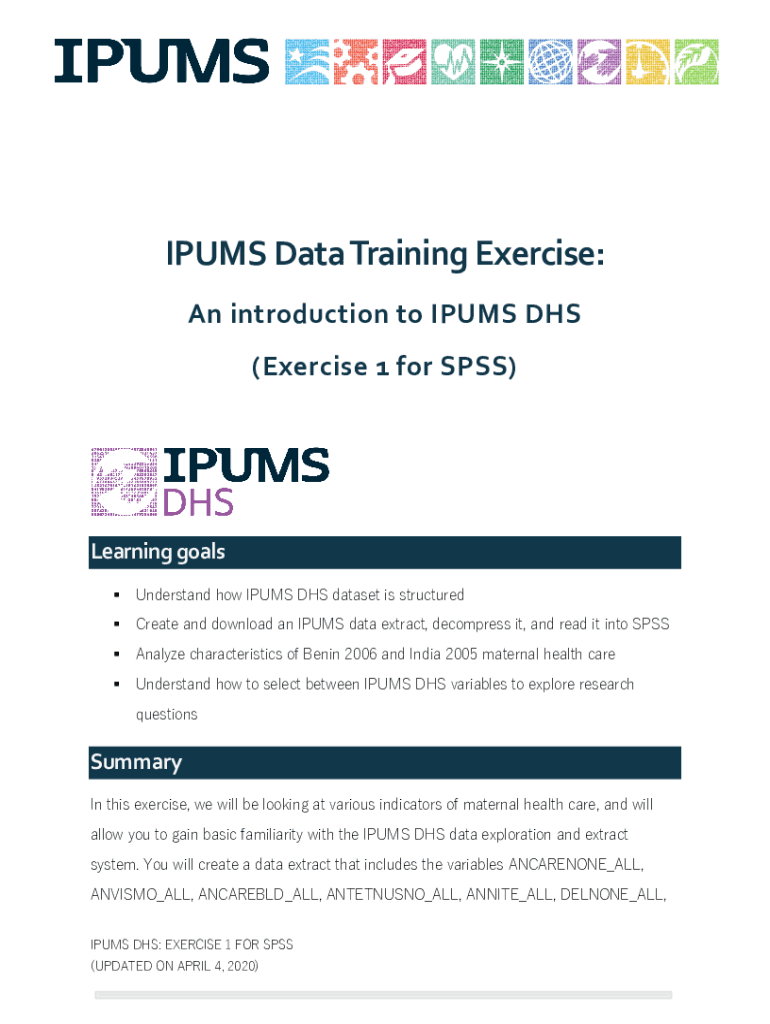 Fillable Online An introduction to IPUMS DHS (Exercise 1 for SPSS) Fax Email Print - pdfFiller