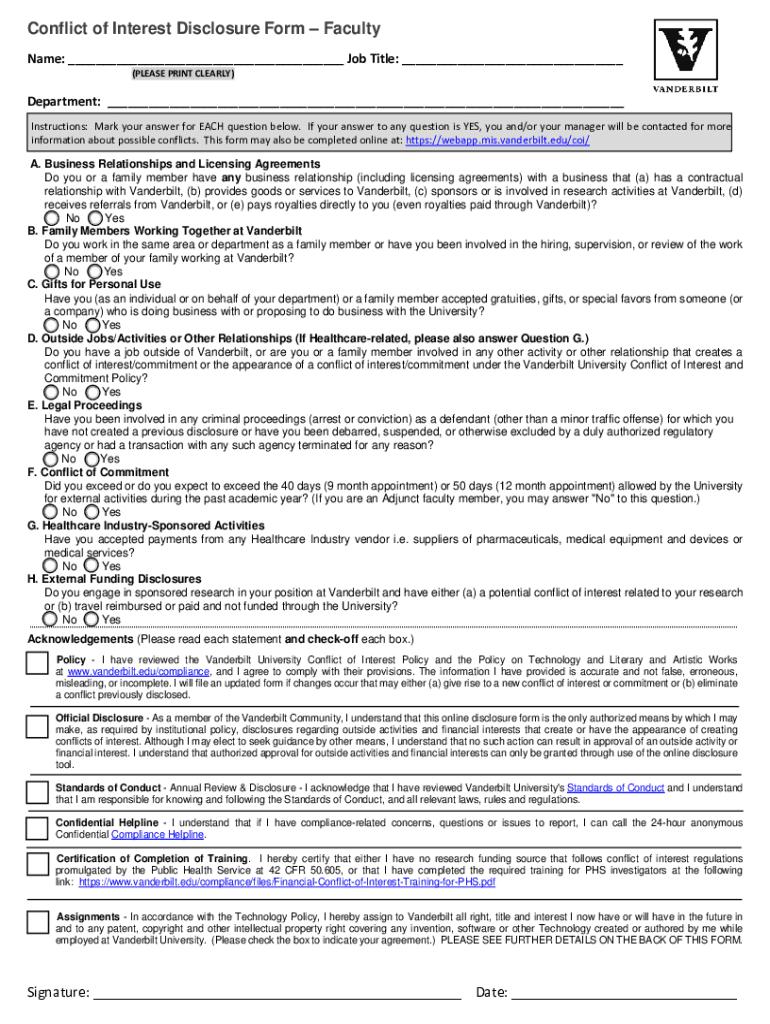 Fillable Online University of Georgia Conflicts of Interest Disclosure ...