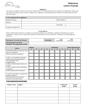 Fillable Online Admission Reference Request Form Fax Email Print - pdfFiller