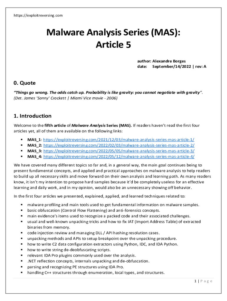 Fillable Online Malware Analysis Series (MAS): Article 5 Exploit ... Fillable Online Malware Analysis Series (MAS): Article 5 Exploit ...