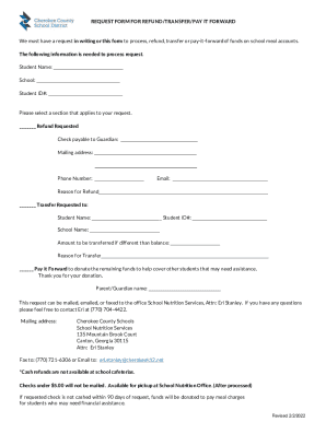 Fillable Online Request Form for Refund/Transfer/Pay It Forward Fax Email Print - pdfFiller