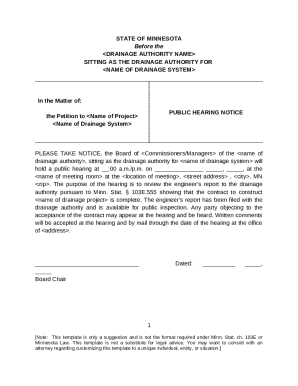 Template G: Notice of Hearing on Final Acceptance - bwsr state mn Doc ...